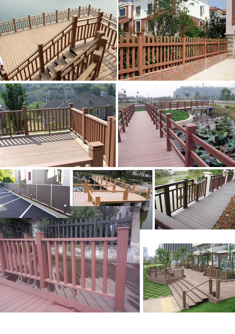 WPC 복합 펜싱 정원 데크 레일 및 포스트 울타리 격자 야외 우드 그레인 복합 WPC 난간 펜싱 - HUZHOU KELAI NEW MATERIAL TECHNOLOGY CO ...