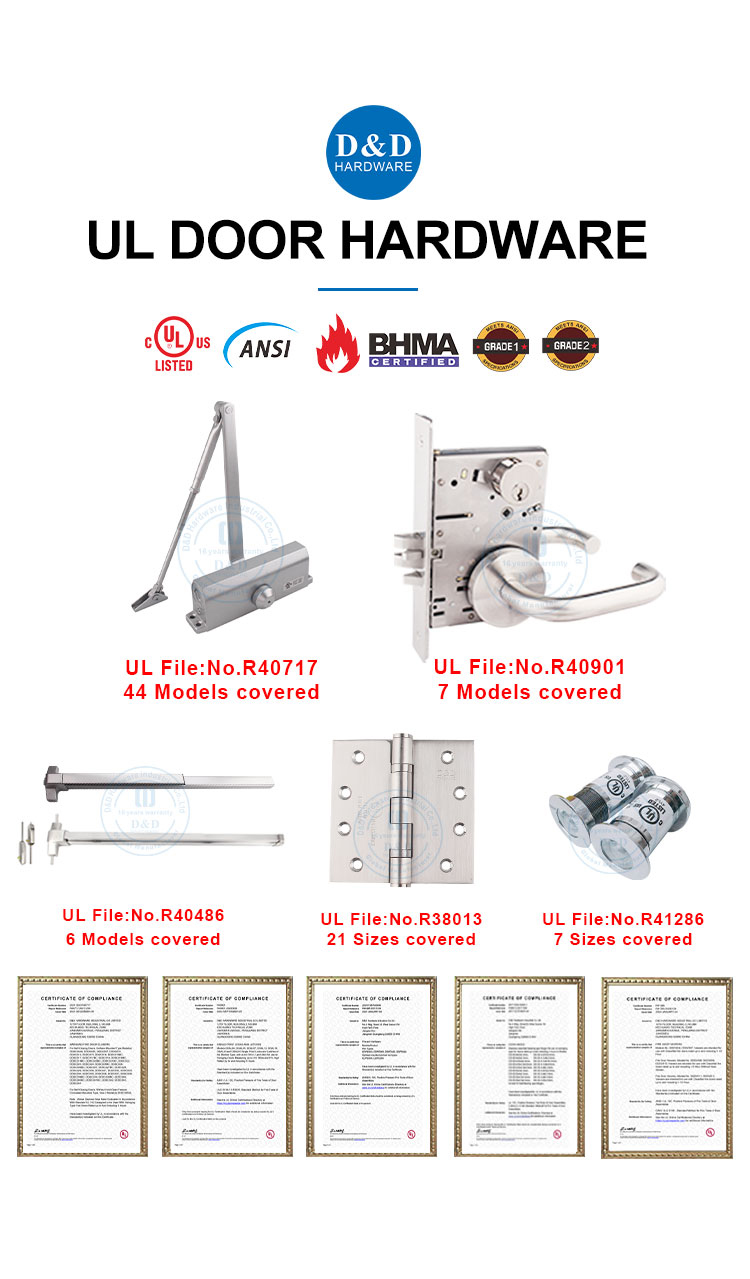 ANSI Grade1 Modern Safe UL Listed Stainless Steel Fire Rated Hardware Mortice Type Lockset ...
